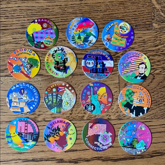 Other | Vintage 15 States Pogs Milk Caps 199s | Poshmark
